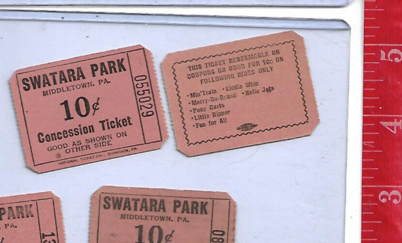 Vintage Lot Swarara Park 10c ride tickets Middletown Pennsylvania | eBay