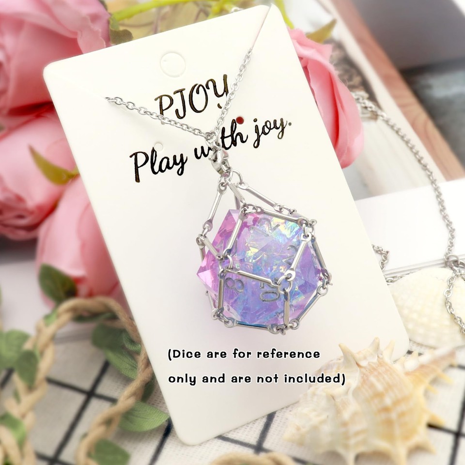 PJOY DND Necklace Empty Dice Cage for D20 Dice D&D Compatible with ...