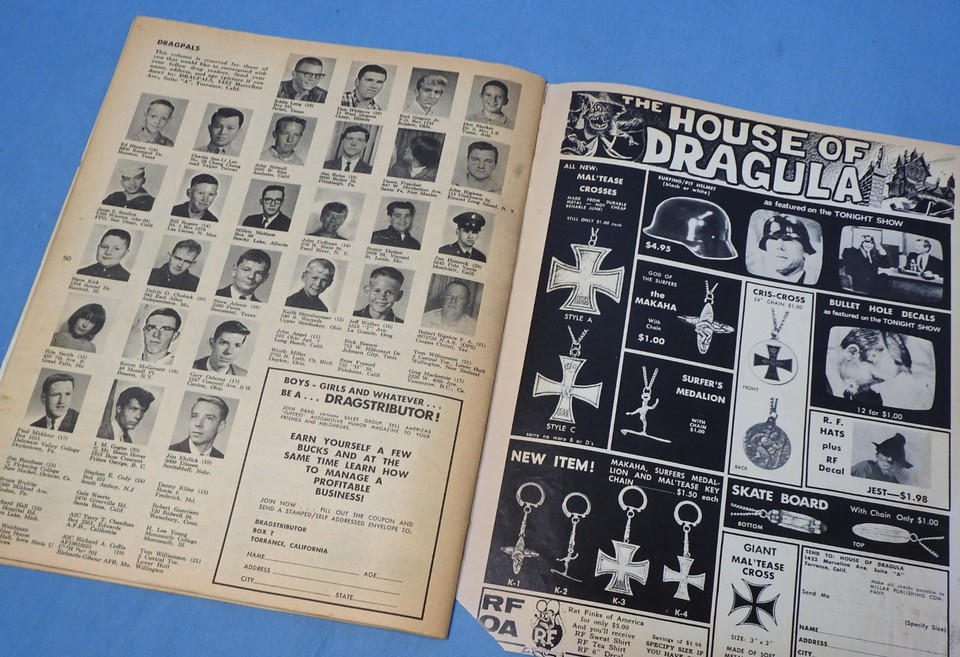 Rare! Vintage Original 1966 Drag Cartoons Magazine Pete Millar Batman ...