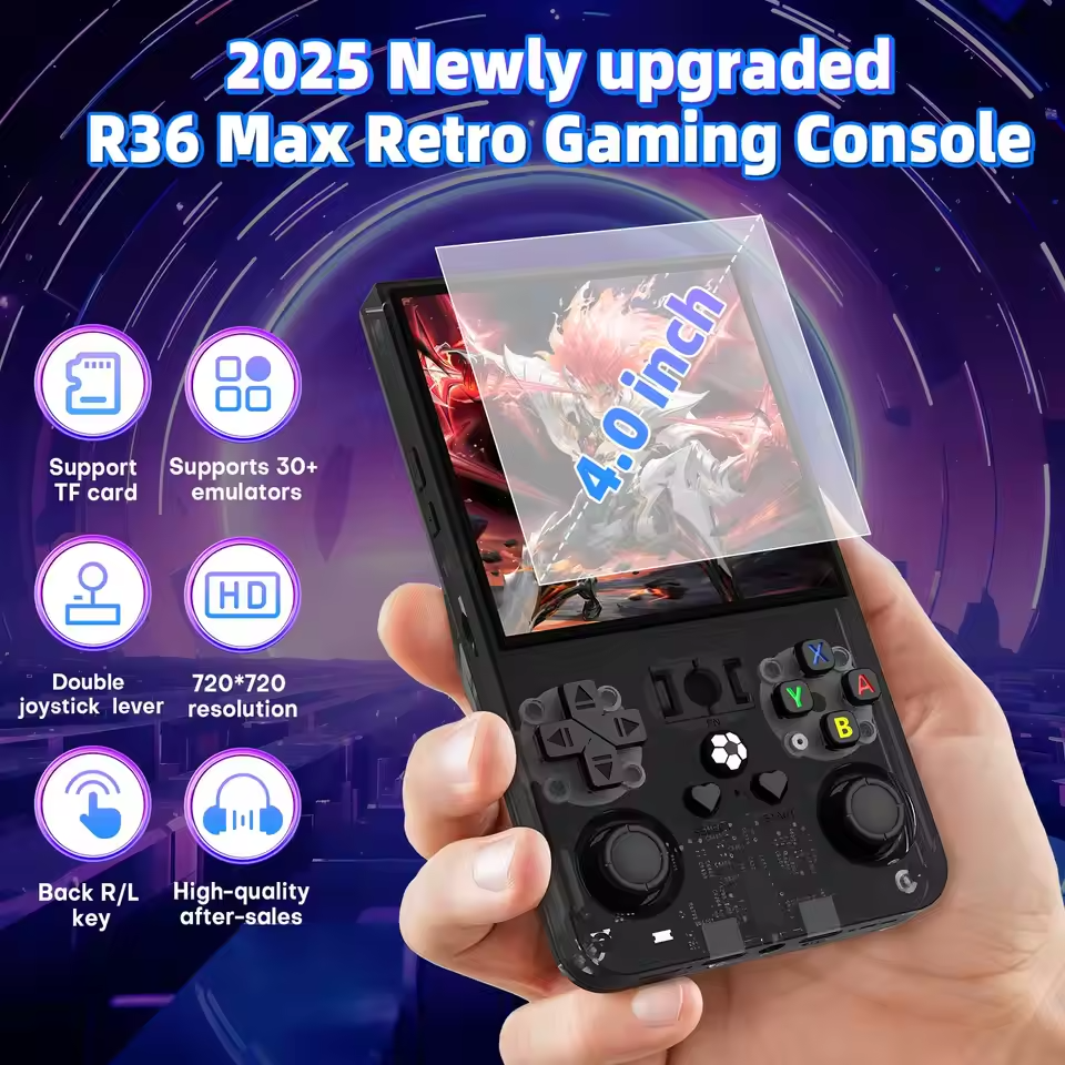 R36MAX Retro Handheld Game Console - 64GB Built-in 18000+ Games, 4.0 ...