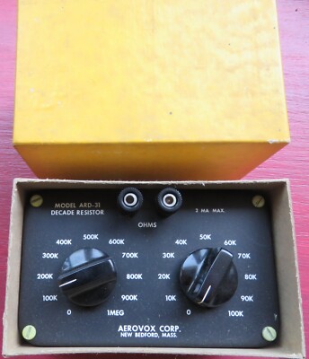 Aerovox Corp. Vintage Decade Resistor, Ohms, Model ARD-31 New in open ...