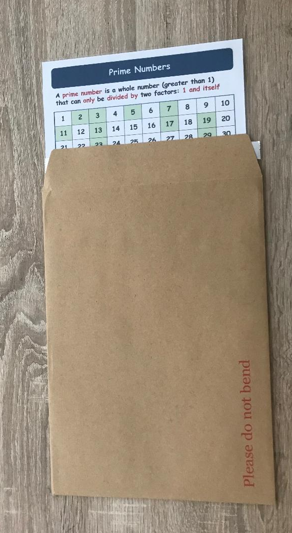 Prime numbers A4 Math Poster Laminated for KIDS- with facts and ...