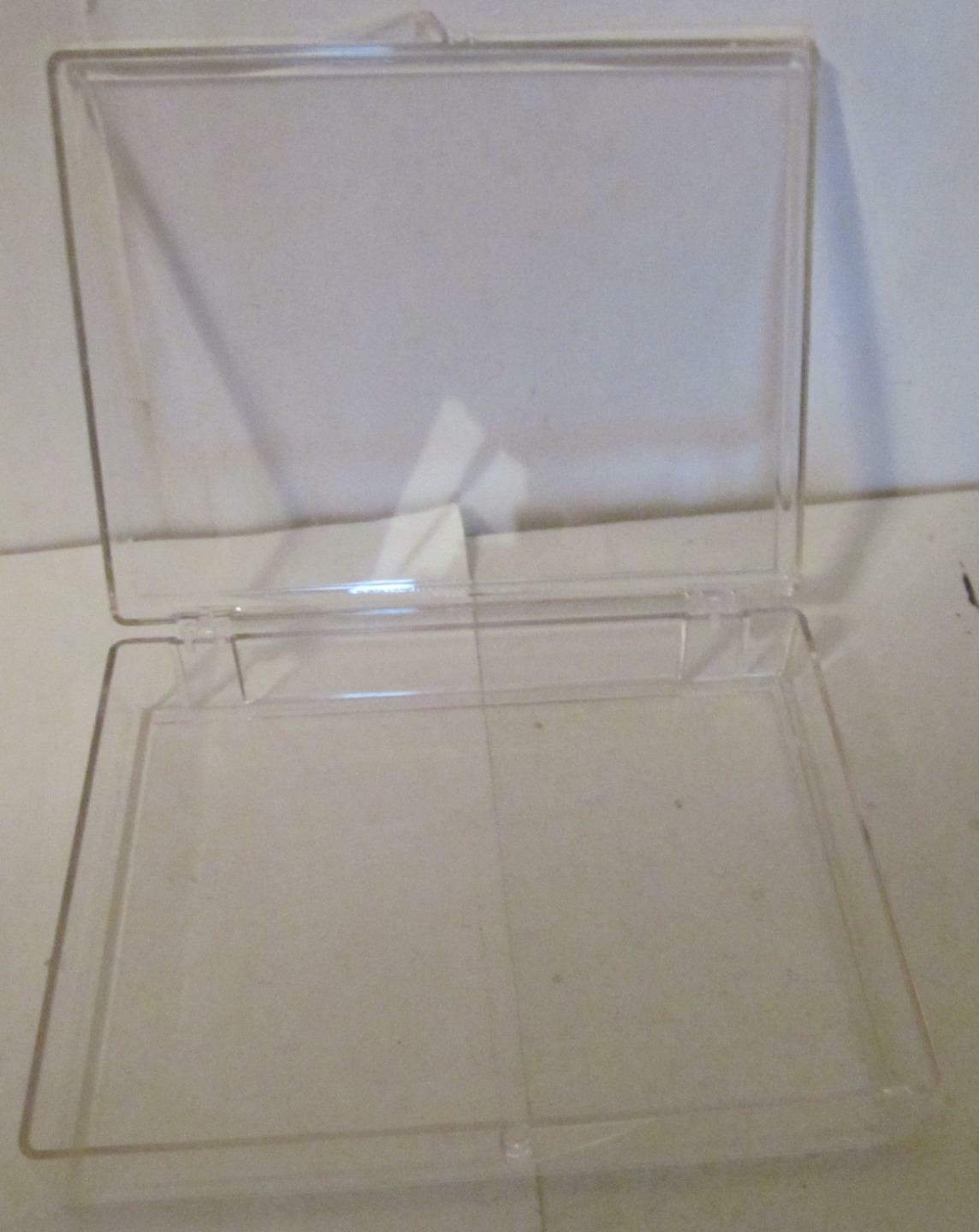 5 Clear Clamshell Acrylic Hard Plastic Parts Boxes ~ 4.5" x 3.5" x 0.75 ...