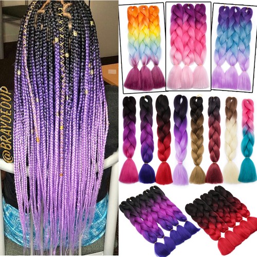 Long Braiding Jumbo Hair Expression Handmade Box Braids as human Mutil ...
