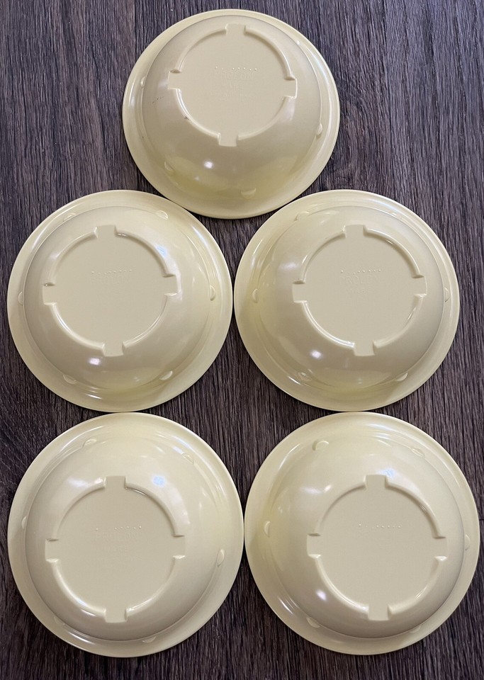 Prolon Ware 9943 Vintage Set of 5 Melamine Yellow Stacking Bowls | eBay