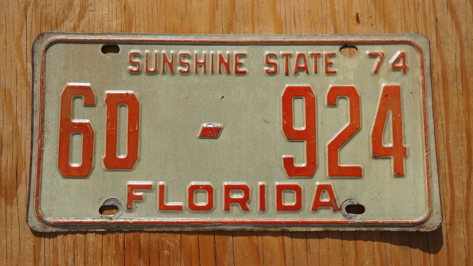 1974 Florida SUNSHINE STATE License Plate # 6D - 924 | eBay