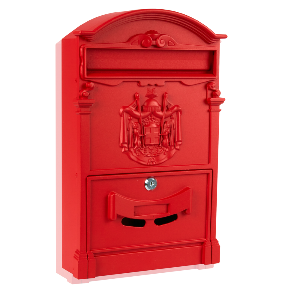 LARGE VINTAGE OUTDOOR LOCKABLE LETTER POST BOX MAILBOX WALL MOUNTED ...