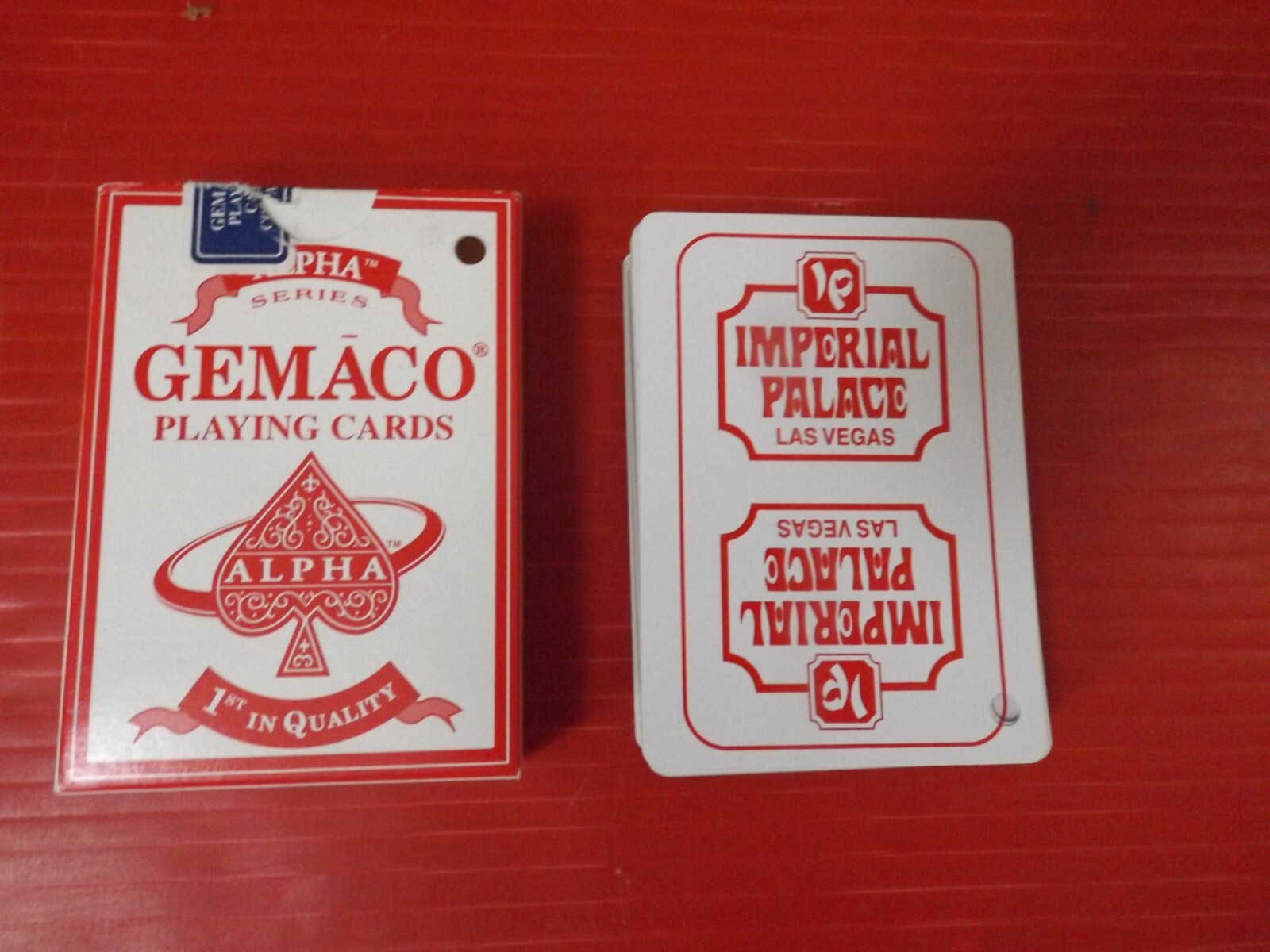 VTG IMPERIAL PALACE Playing cards Gemaco red RARE #334 Privet ...