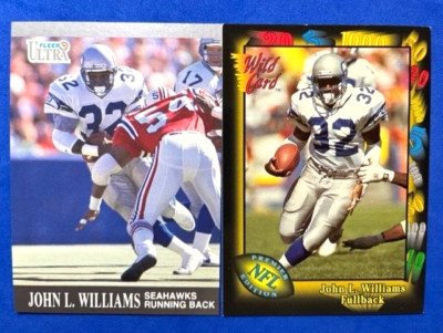 NFL - John L Williams 1991 Fleer Ultra & 1991 Wild Card Football ...