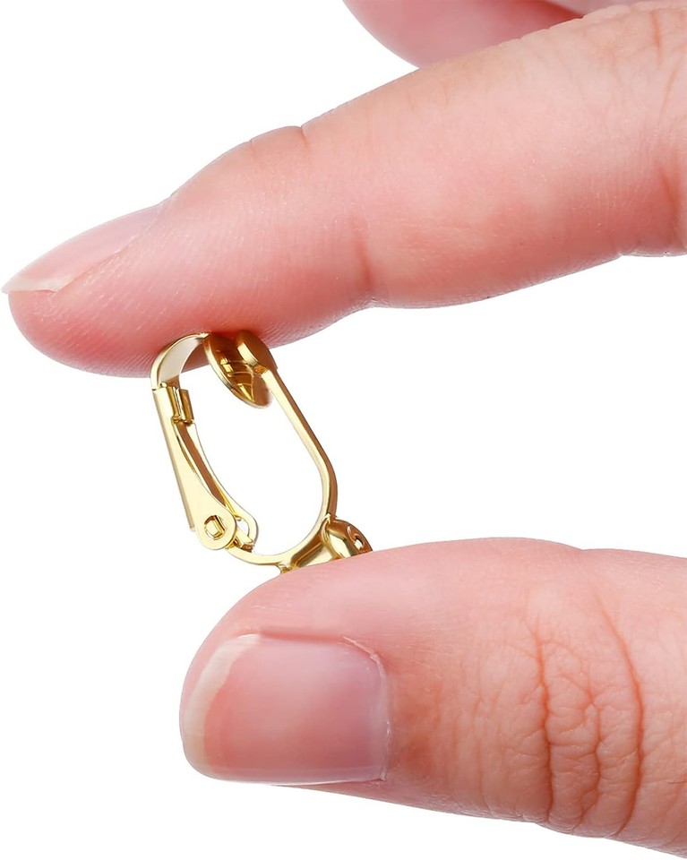18 Pieces Clip-on Earrings Converter Components with Post for Gold ...