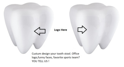 2 x NEW White Kids Dental Tooth Molar Stool Chair 18" H 16" w ...