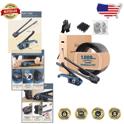 Heavy-Duty PET Strapping Kit with 1500lbs Strength - Complete Packaging ...
