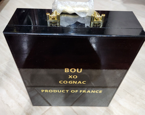 Fancy Black/Gold Empty/Gift Box of BOU XO COGNAC PRODUCT OF FRANCE ...