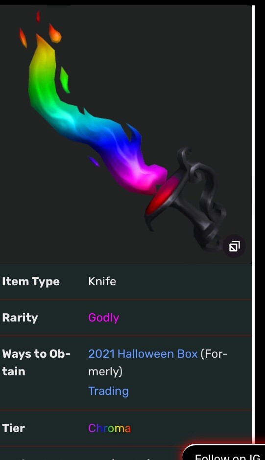 Chroma Candle Flame Godly Knife Roblox MM2 Murder Mystery 2 | eBay