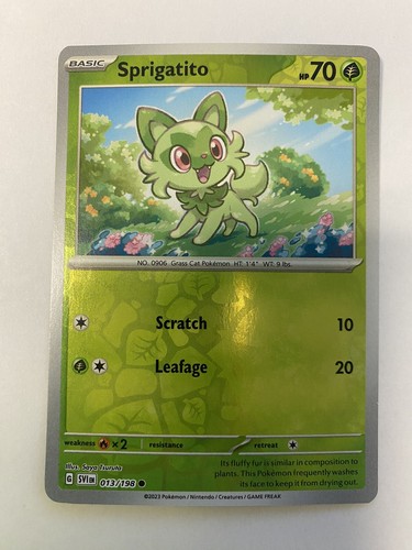 Sprigatito 13/198 Reverse Holo Scarlet & Violet Pokemon Trading Card ...