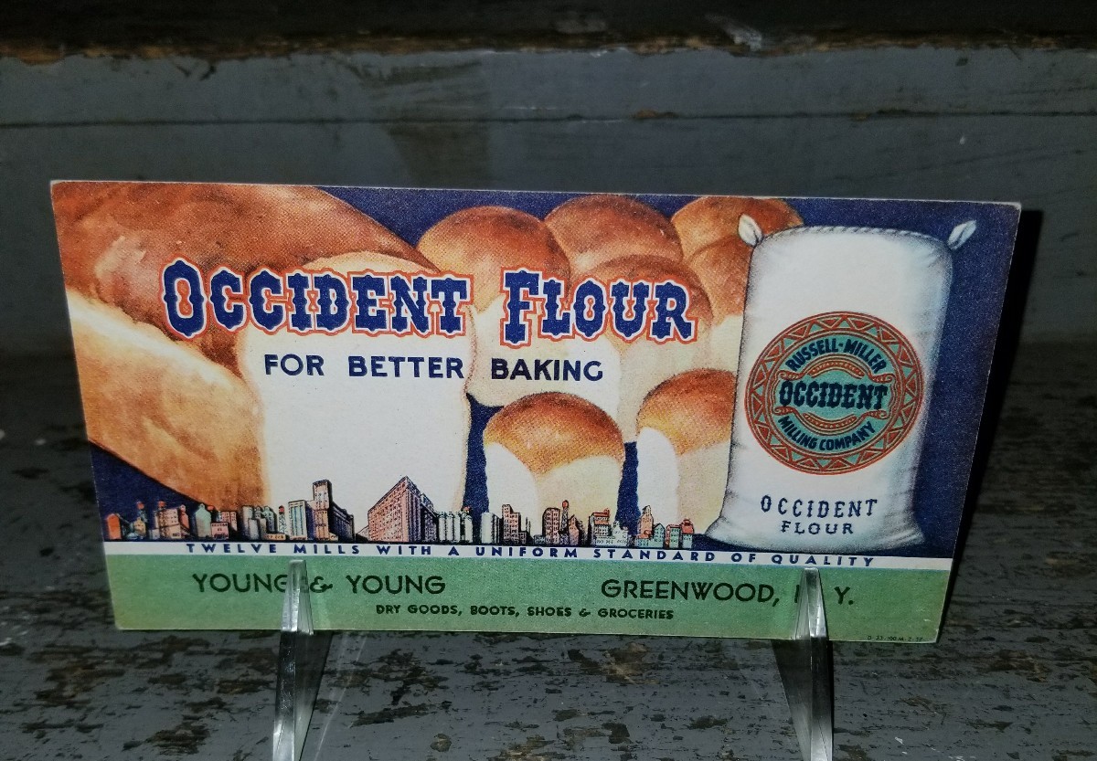 RARE 1900s Occident Flour Blotter / Trade Card Greenwood NY | eBay