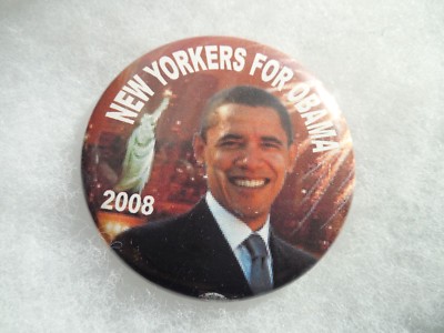 New York Presidential Pin Back Barack Obama 2008 President Campaign ...