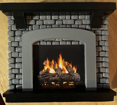 BARBIE DOLL SIZE DOLLHOUSE ACCESSORIES FIREPLACE 1:6 3D PRINTED CUSTOM ...