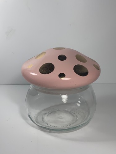 Target Glass & Ceramic Pink Polka Dot Mushroom Canister 6 in. | eBay