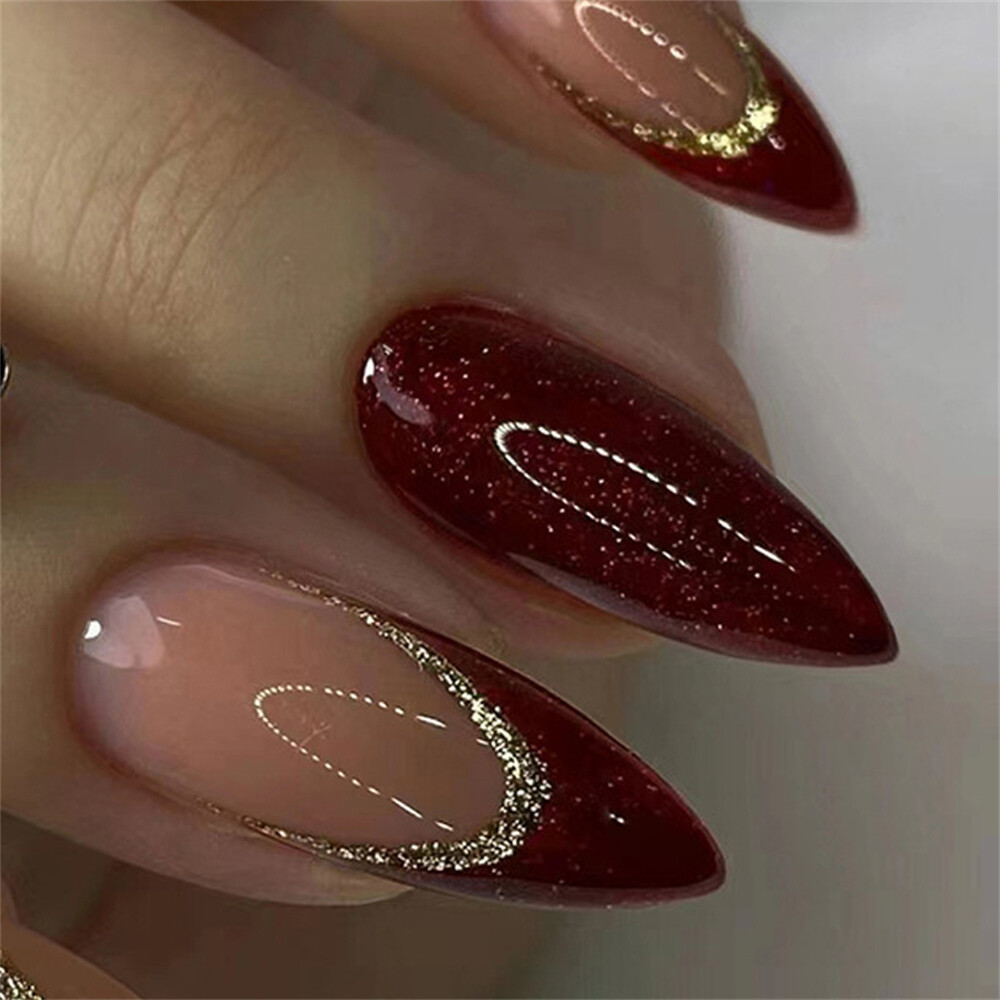 Dark Red Almond Nails The 20 Best Red Nail Ideas For Every Season In