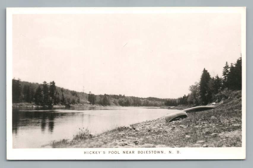 Hickey's Pool BOIESTOWN New Brunswick RPPC Vintage Canoe Photo Postcard ...