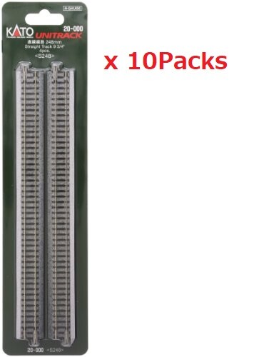 KATO 20-000 N Scale 248mm Straight Track 4 rails x 10 packs set | eBay