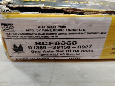 Rane RCP0060 D1369-29158-R927 Disc Brake Pad Friction For Commercial ...