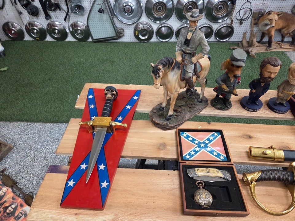 Civil War collection Confederate Rebel Sword bobbleheads plaques knives ...