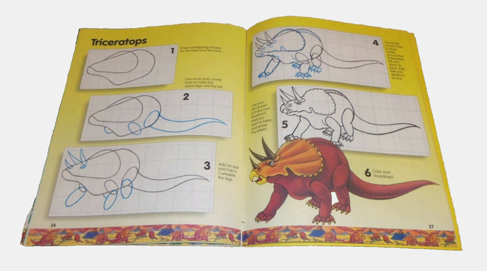 3 Walter Foster Animals I Can Draw Books Dinosaurs Horses Sea Creatures ...