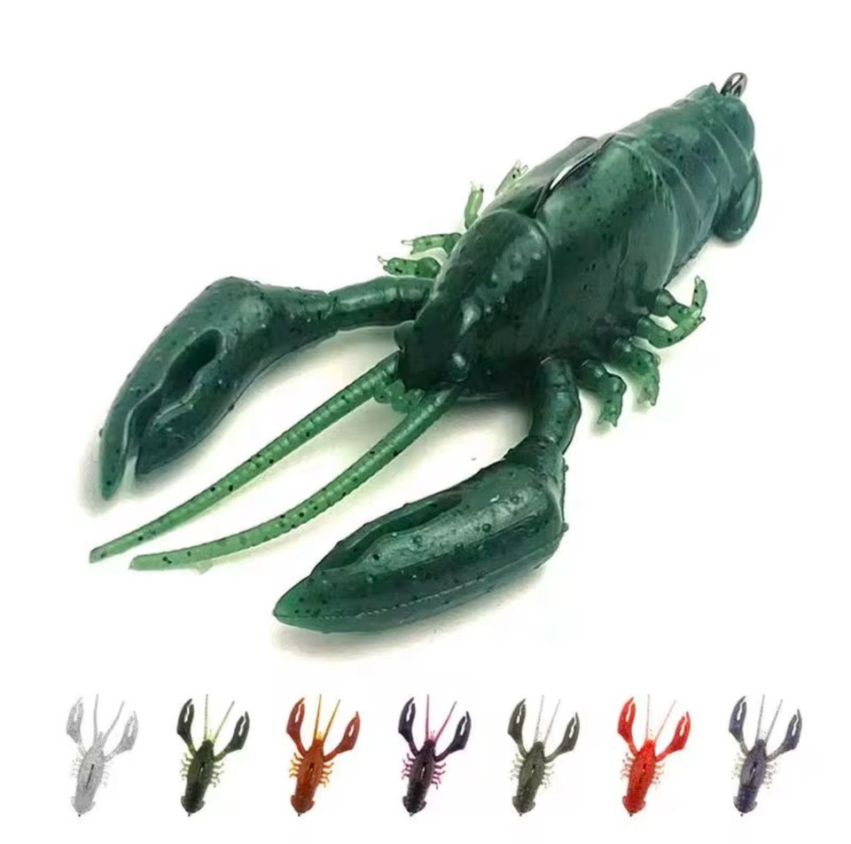 Lobster Lure Dark Green Glitter 80mm 16g Sleeper Craw Style Creature ...