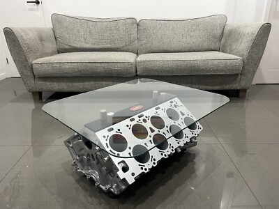 Bugatti W16 Engine Block Coffee Table. V8 V12 F1 Mancave Veyron Chiron ...