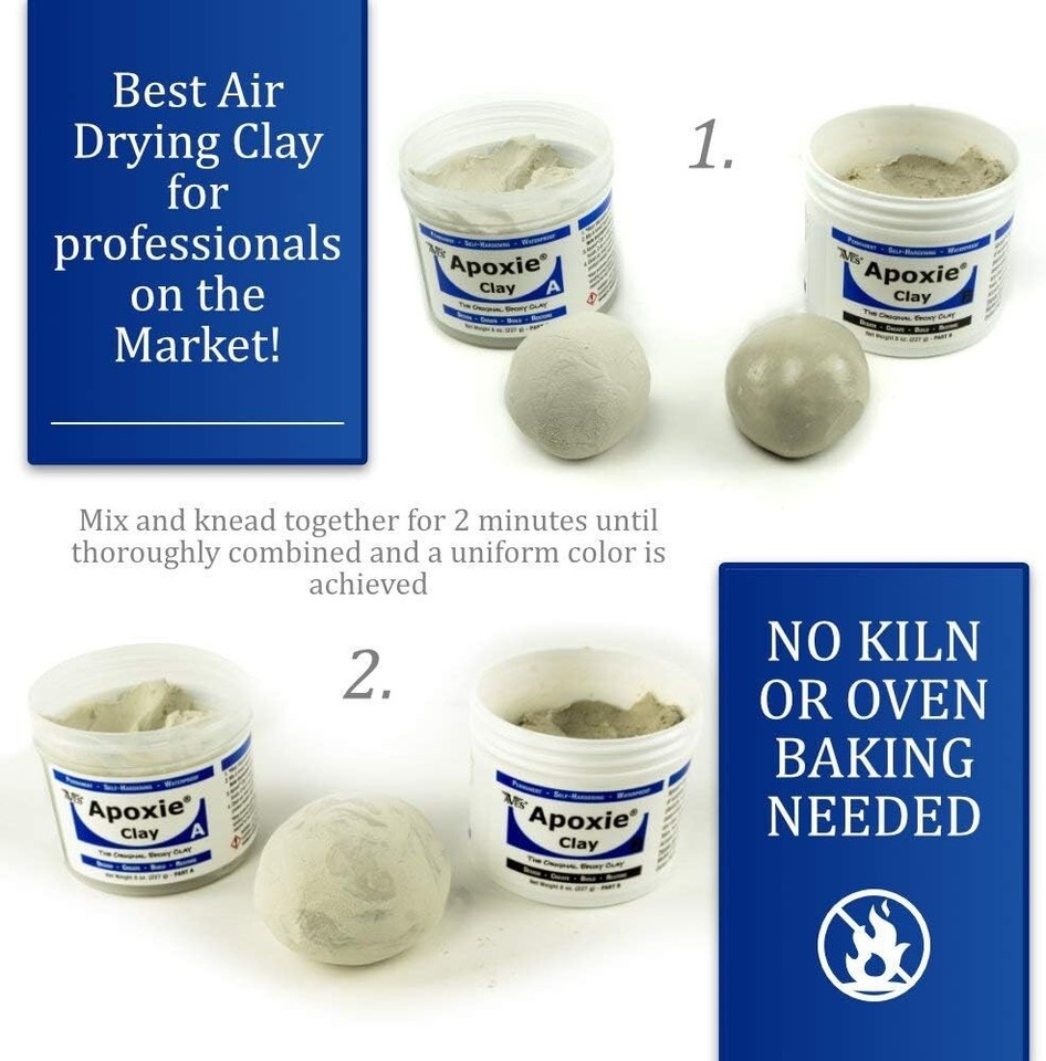 Aves Apoxie Clay White 1 Lb - Air Dry Modeling Clay Compound Self ...