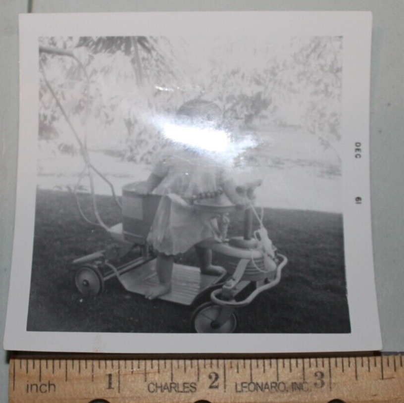 Vtg B&W Snapshot Photo 1961 Infant Girl in Taylor Tot Stroller Wagon ...