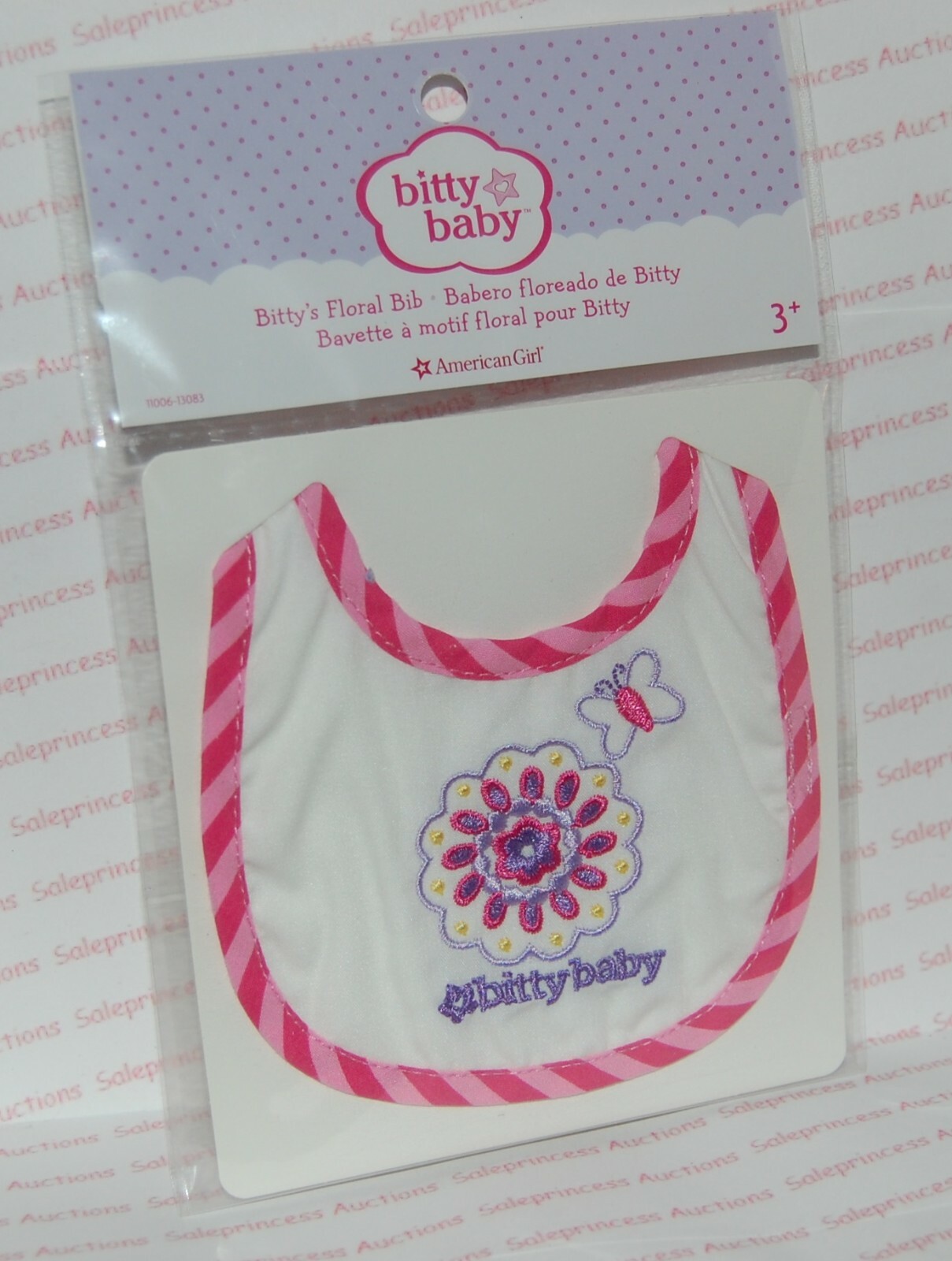 NIP American Girl Bitty Baby Butterfly Bib & 2 Milk Juice Bottle for 15 ...