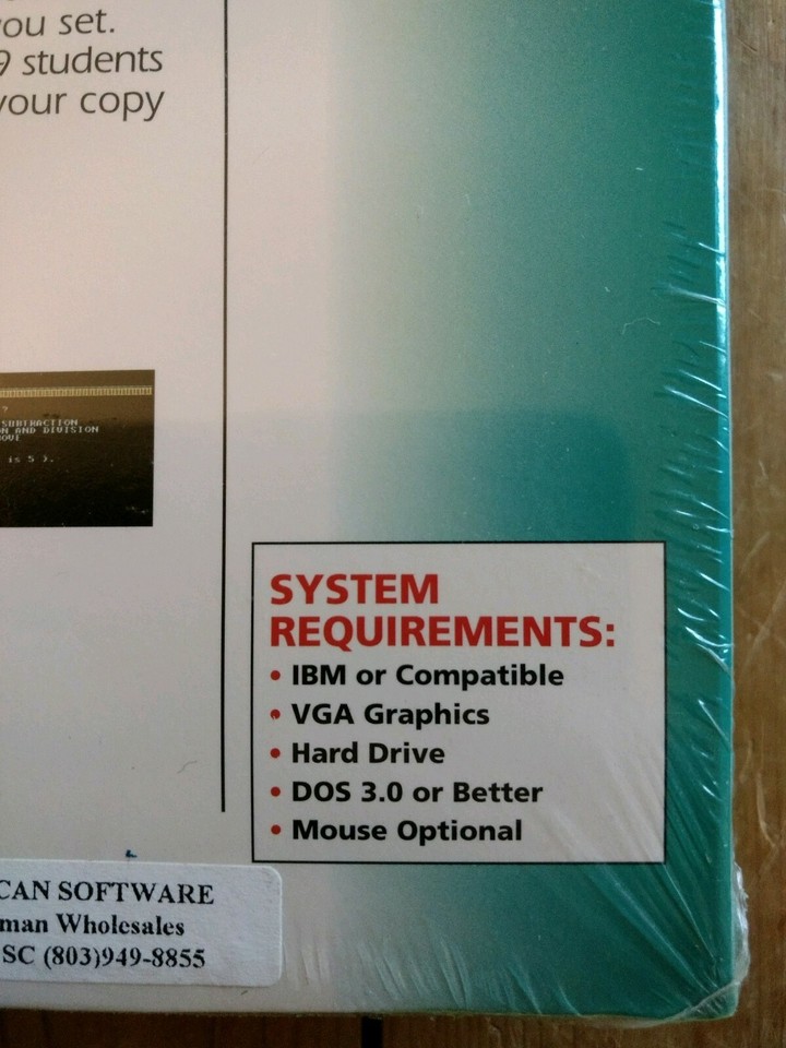 Math Challenge - 3.5" Floppy Disk PC VGA DOS Video Game - NOS Sealed ...