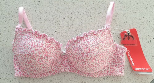 Speedo Underbody "Ditsy Frill" Bra 12C Fairy Floss Pink Brand New with ...
