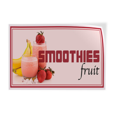 Decal Stickers Smoothies Fruit Restaurant Cafe Bar Vinyl Store Sign ...