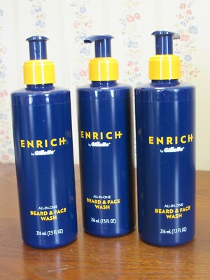 lot of 3- Enrich By Gillette -All-In-One Beard & Face Wash 7.3oz New | eBay