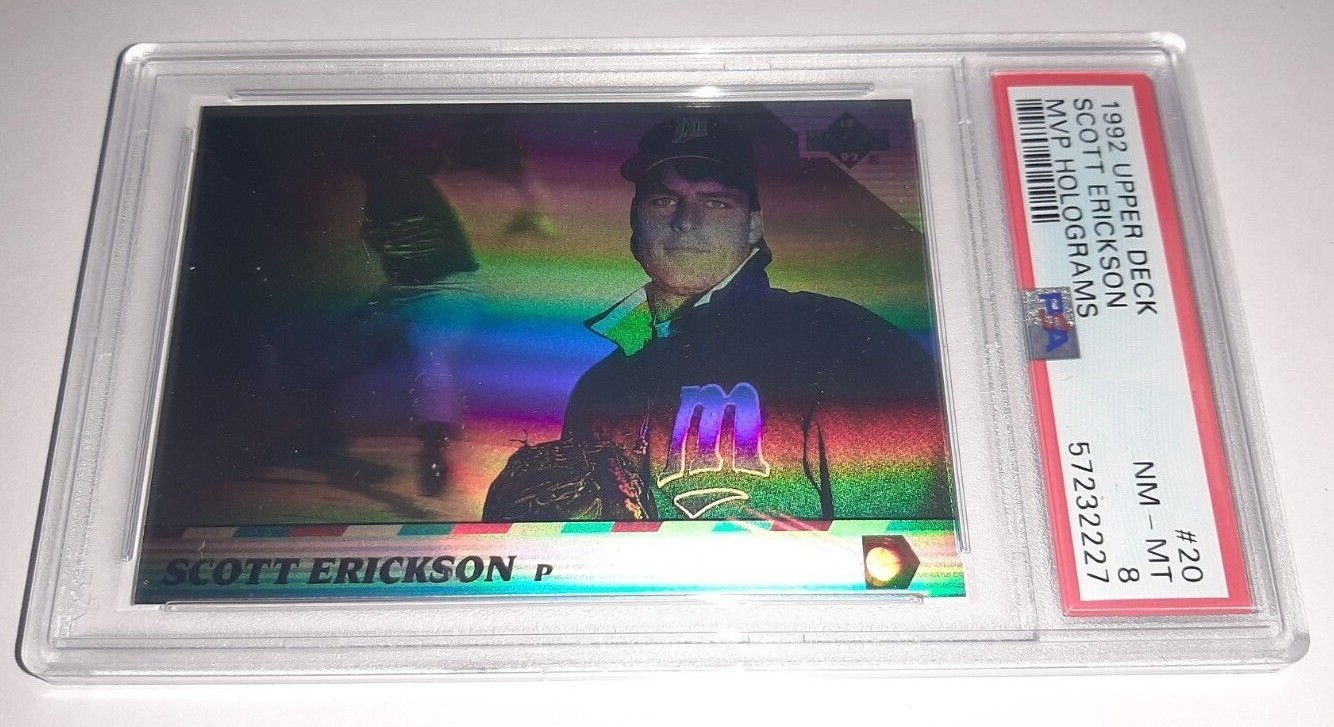 1992 Upper Deck MVP Holograms #20 Scott Erickson Card Graded PSA 8 Nm ...