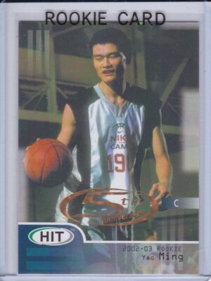 YAO MING ROOKIE CARD 2002 Sage Hit STAMP VERSION Houston Rockets ...