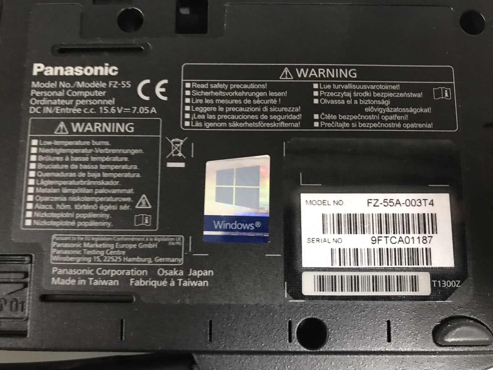 Panasonic FZ-55 MK1,Intel Core i5-8365,4,1GHz,8GB,256GB SSD,Win 10 Pro ...