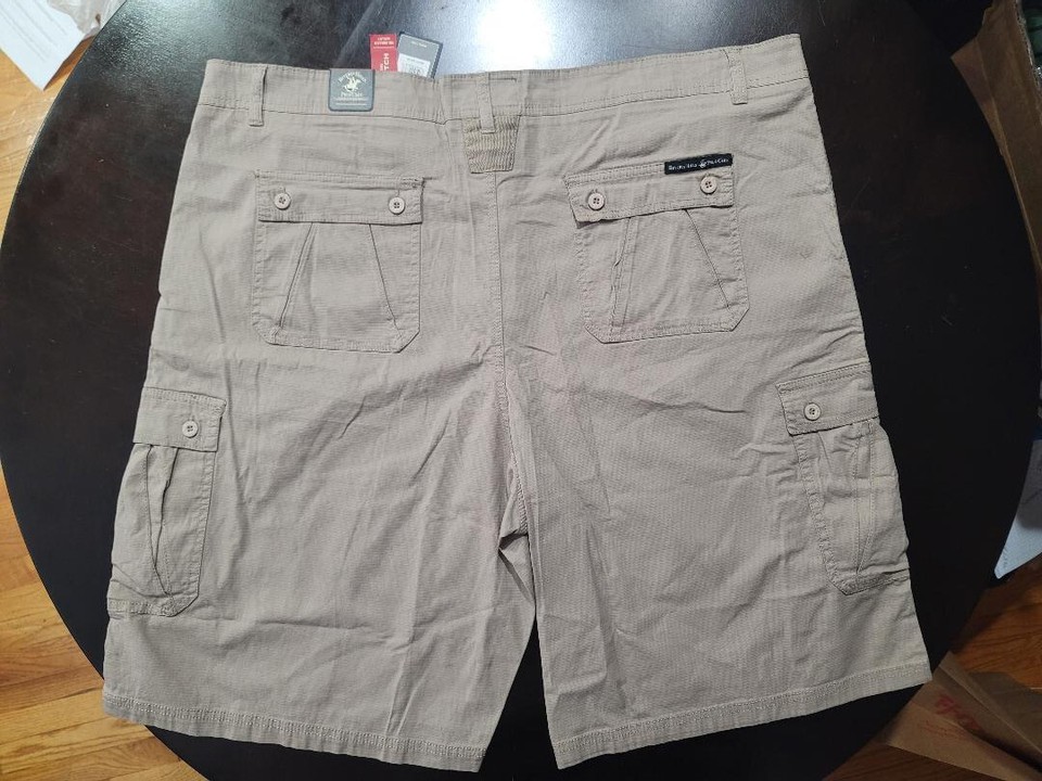 Beverly Hills Polo Club Men's Black, KHAKi, Modern Stretch Cargo Shorts ...