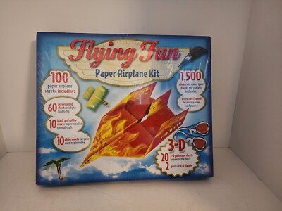 Flying Fun Paper Airplane Kit with 3-D Glasses & Book- Makes 100 ...