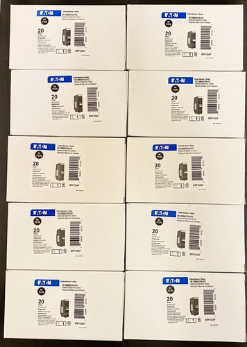 New Pack Of 10 Eaton BRP120AF 20A 120/240V Arc Fault Circuit Breaker ...