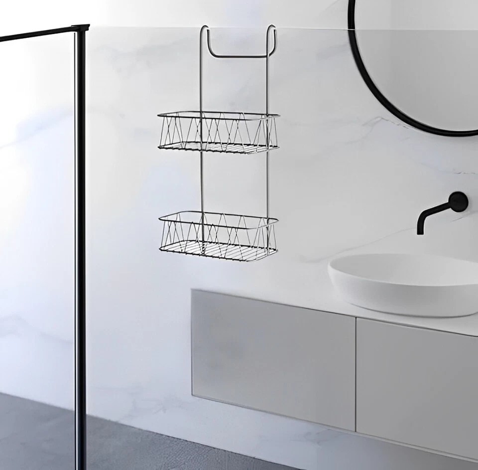 Hanging Over Door Screen Shower Caddy Bathroom Storage Rack Tidy Modern ...