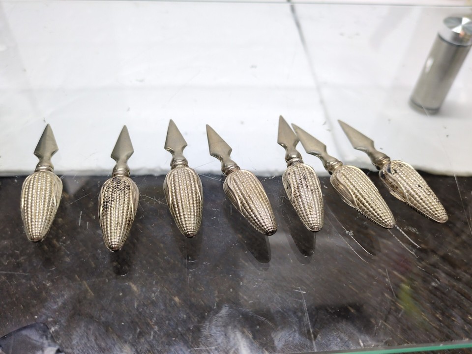 Vintage Set of 7 Webster Sterling Silver Corn on Cob Holders Original ...