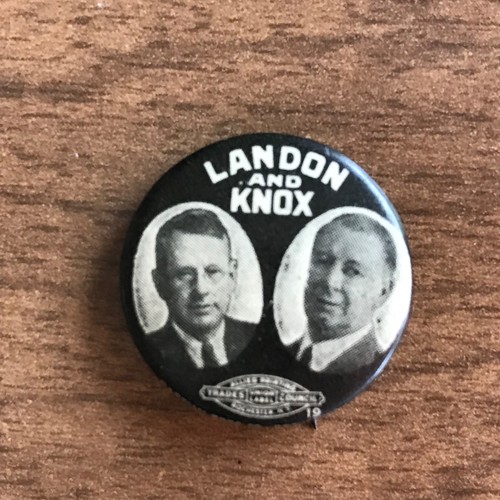 Landon & Knox 1936 Campaign Button Traders Council Union Label ...