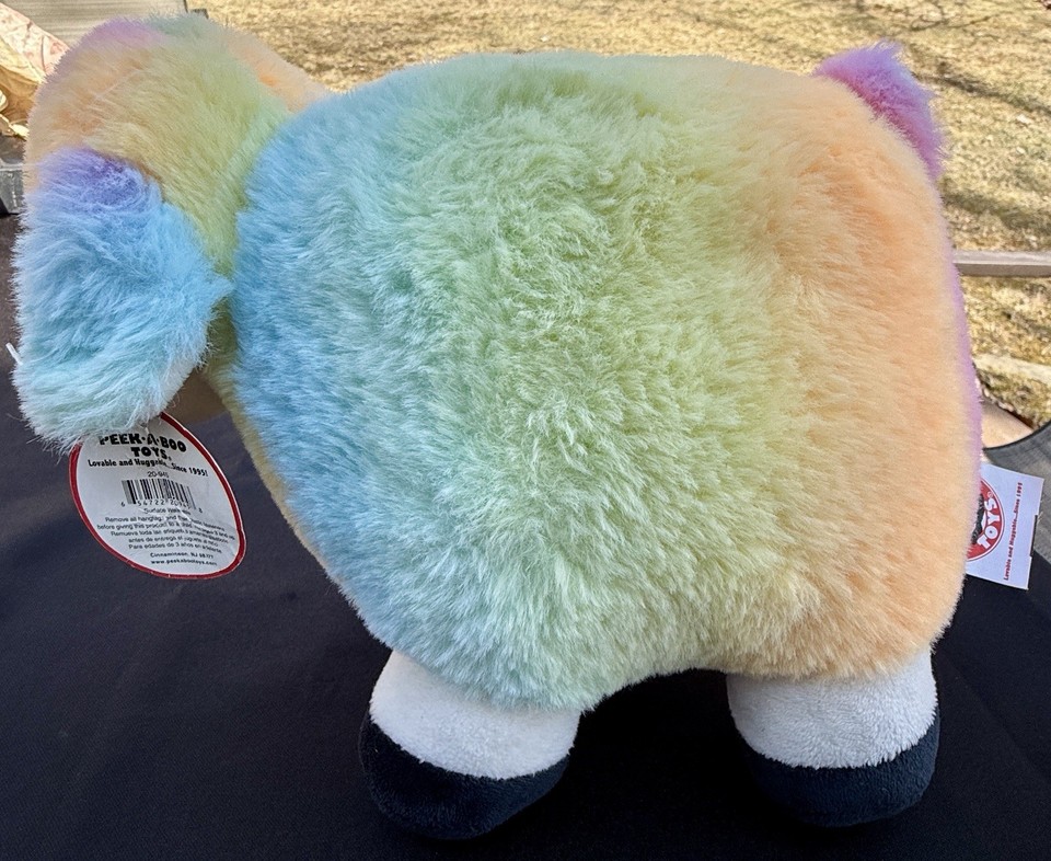 Peak A Boo Sheep Lamb Plush Toy Pastel Rainbow NEW 10" Stuffed Animal w ...