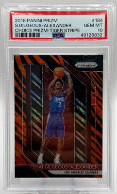 2018 Prizm SHAI GILGEOUS-ALEXANDER Choice Tiger Stripe RC SSP #184 PSA ...