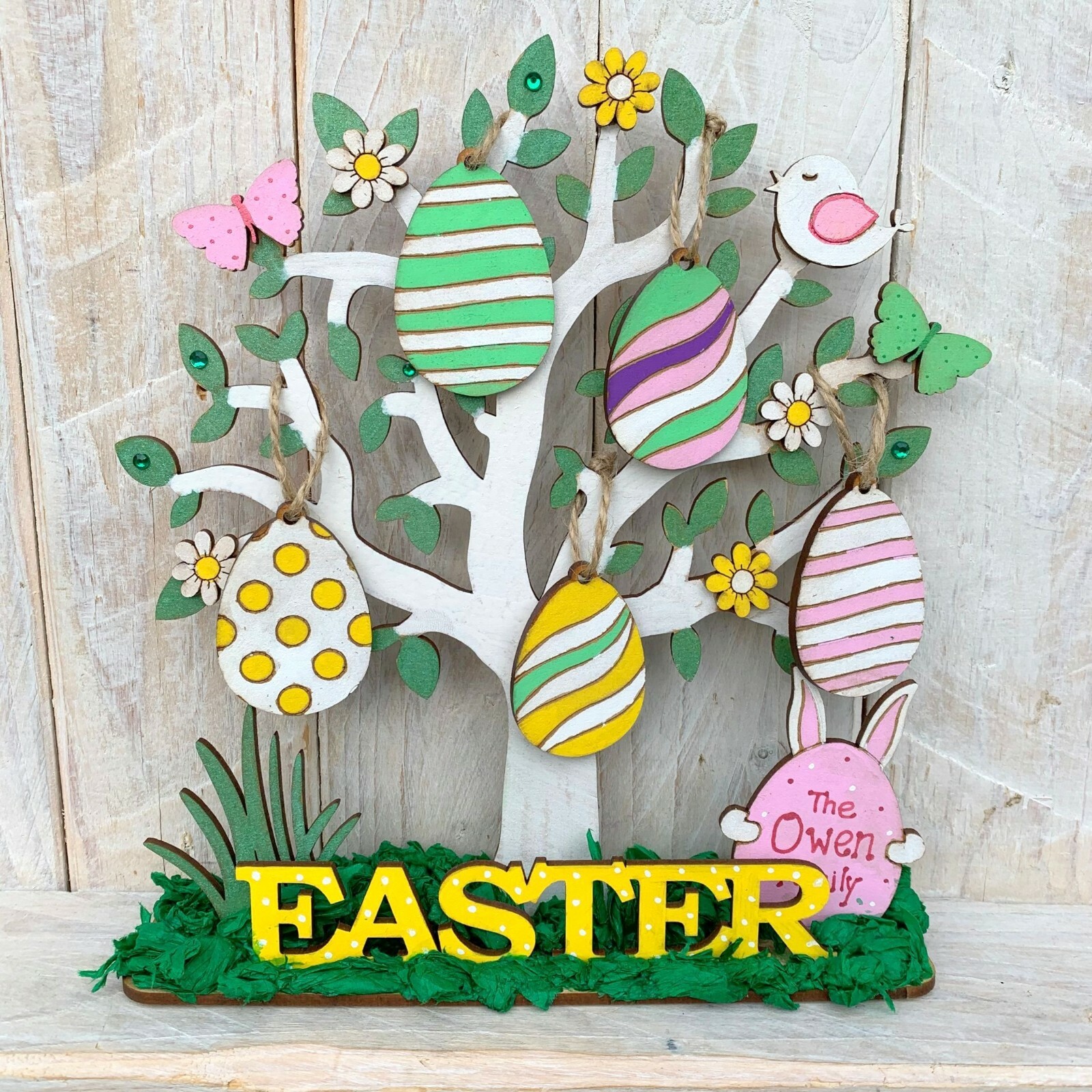 Wooden MDF Easter Tree with Decorations Easter Eggs Easter Display ...